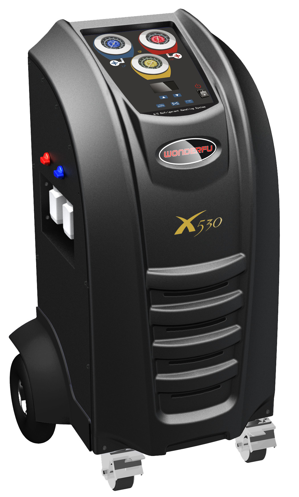 Black Fully Automatic Auto AC Recovery Machine Color Display Oil Drain ...